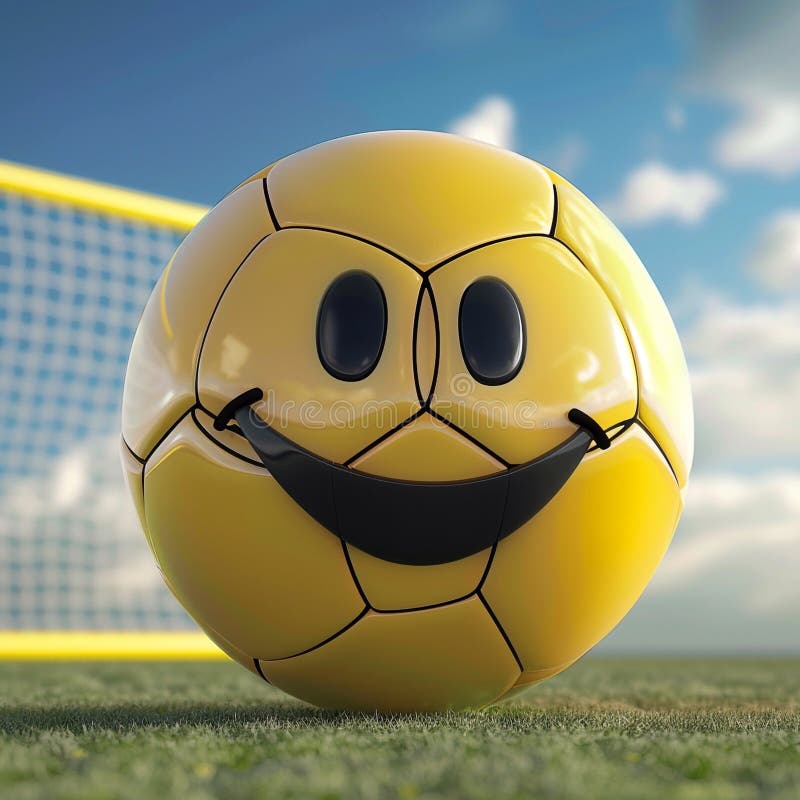 Smiley Face Scoring a Goal with a Soccer Ball Stock Illustration ...