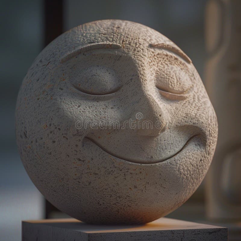 Smiley Face Sculpting Statue Stock Illustration - Illustration of ...