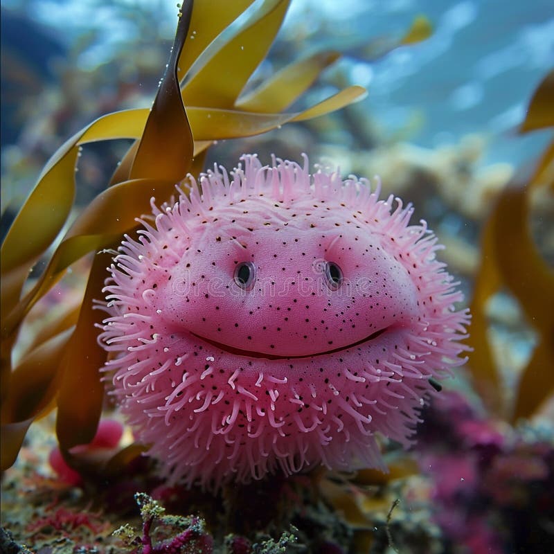 Smiley Face with Sea Cucumber in a Soft, Squishy Setting Stock ...