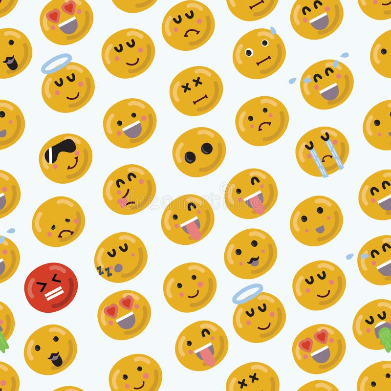 Smiley Face Seamless Pattern: Vektor-Illustration Vektor Abbildung ...