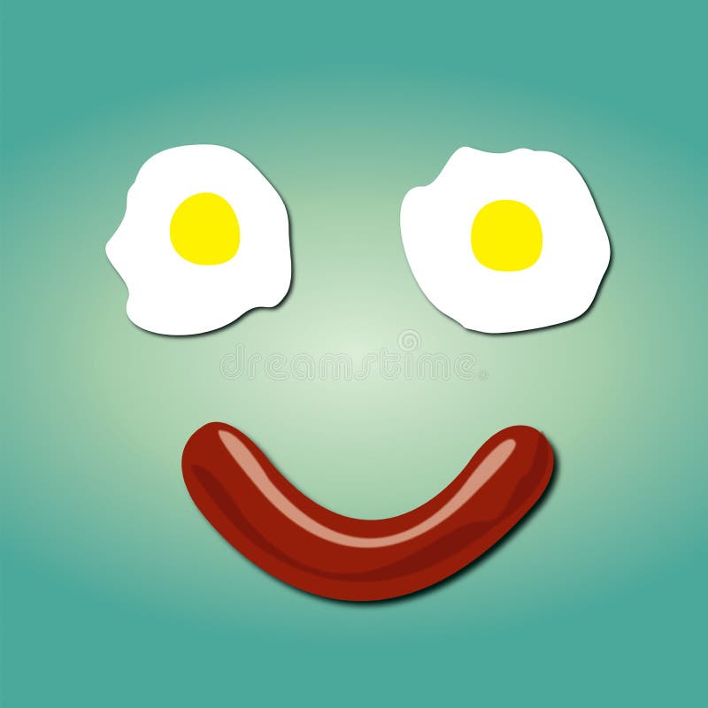 Smiley Face with Simple Breakfast Everyday Stock Illustration ...