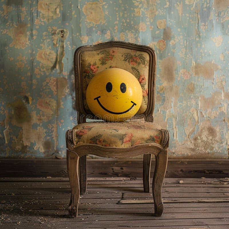 Smiley Face Sitting in a Chair Comfortably Stock Illustration ...