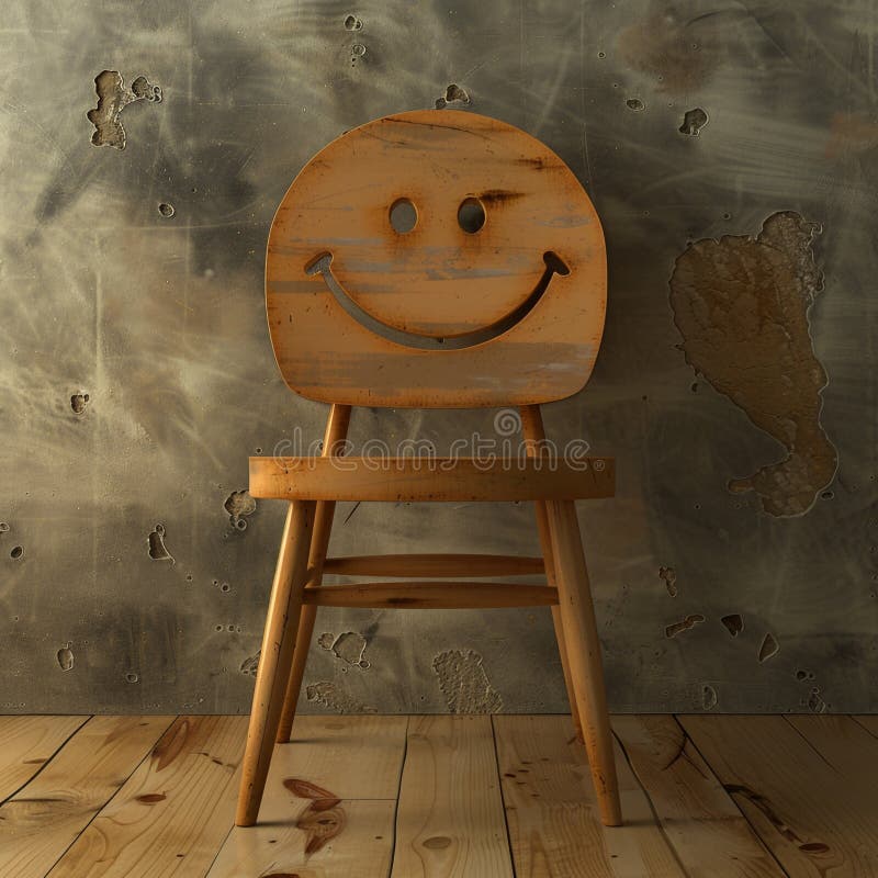 Smiley Face Sitting in a Chair Comfortably Stock Illustration ...