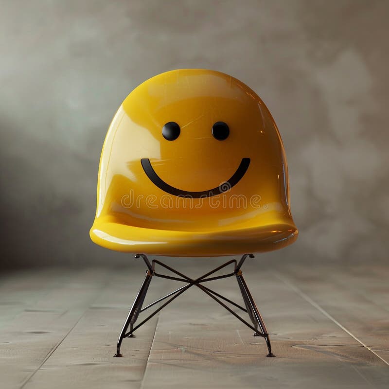 Smiley Face Sitting in a Chair Comfortably Stock Illustration ...