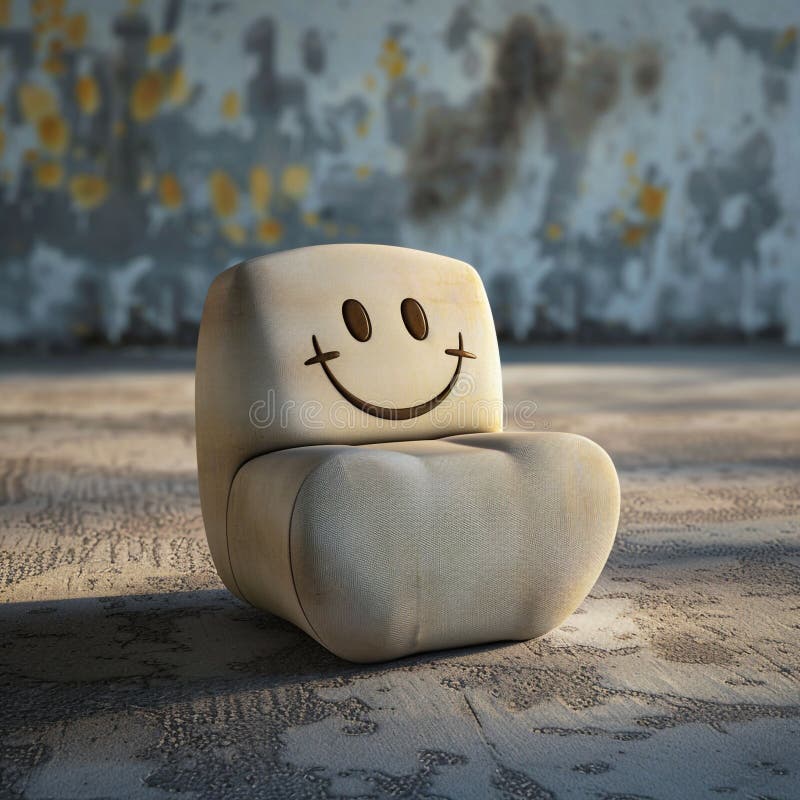 Smiley Face Sitting in a Chair Comfortably Stock Illustration ...