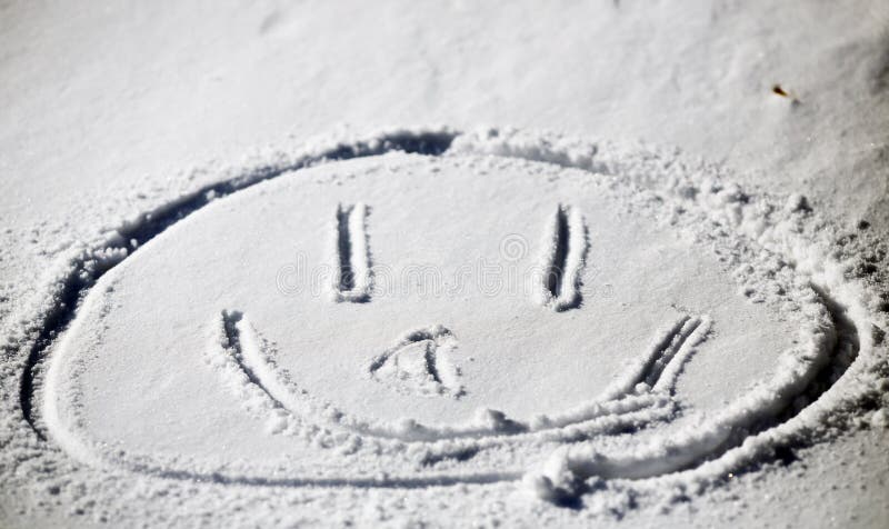 Smiley face stock photo. Image of child, snow, drawn - 90551572