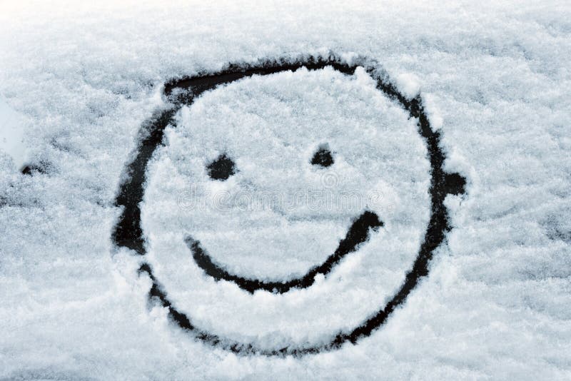 Smiley face on snow stock image. Image of human, abstract - 84305087
