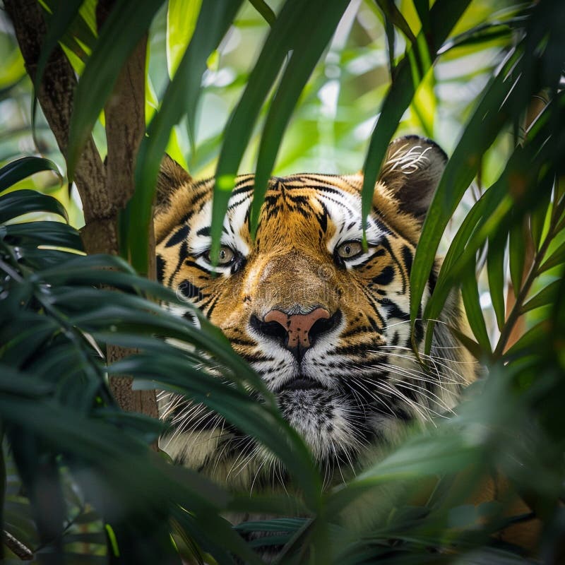 Smiley Face Stalking Tiger Jungle Stock Illustration - Illustration of ...