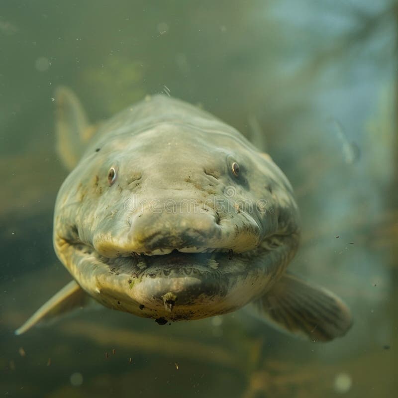 Smiley Face with Sturgeon in Deep River Stock Illustration ...