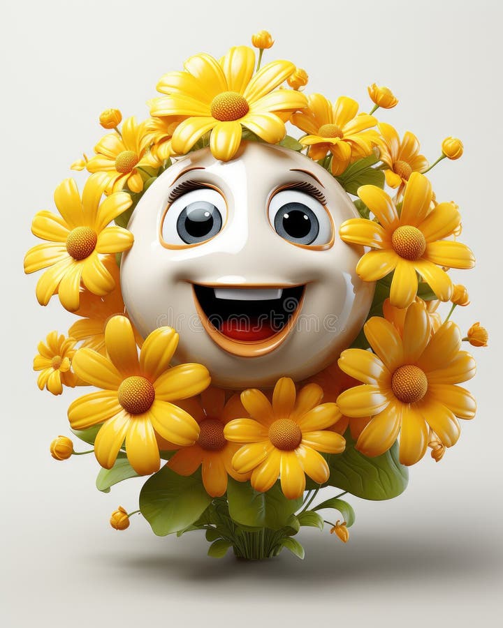 Smiley Face Flowers Stock Illustrations – 1,048 Smiley Face Flowers ...