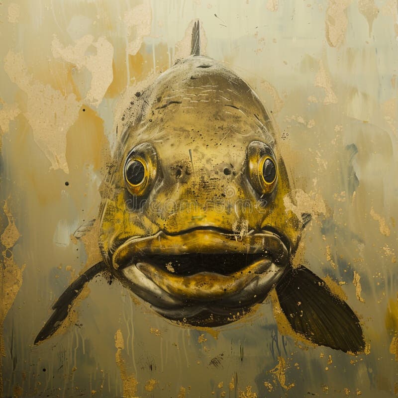 Smiley Face Swimming in Murky Water with Walleye Stock Illustration ...