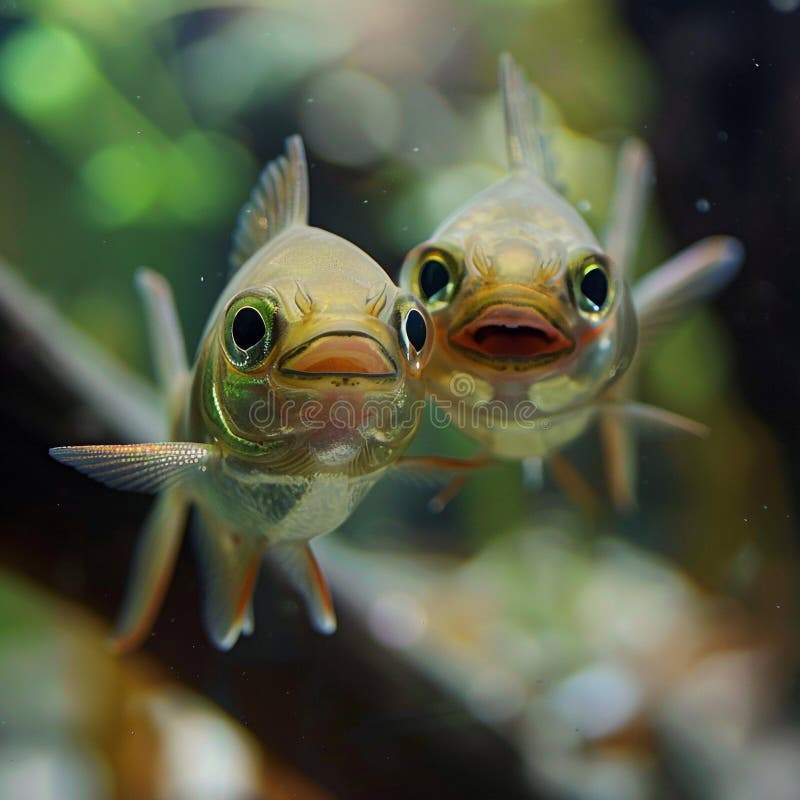 Smiley Face Swimming with Tetra Fish in a School Stock Illustration ...