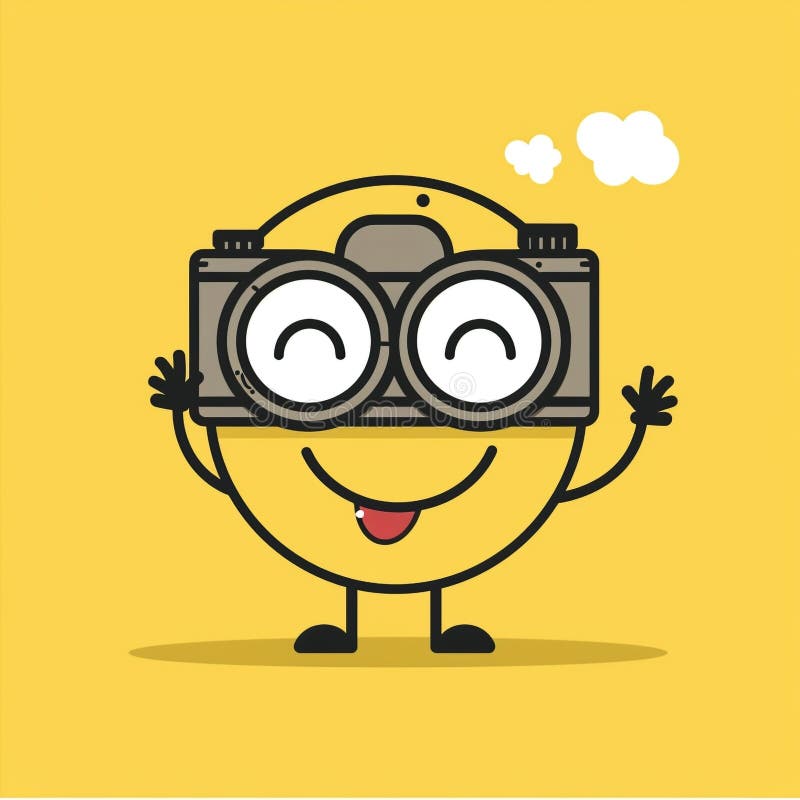 Smiley Face Taking Photographs Stock Illustration - Illustration of ...