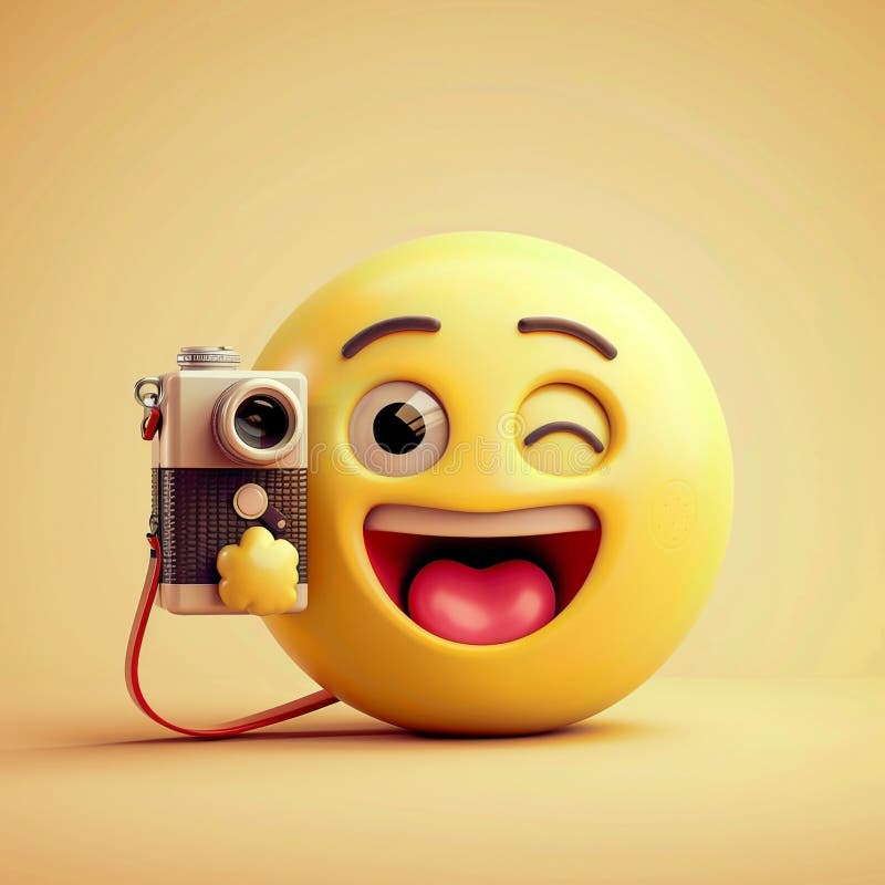 Smiley Face Taking Photos of Memories Stock Illustration - Illustration ...