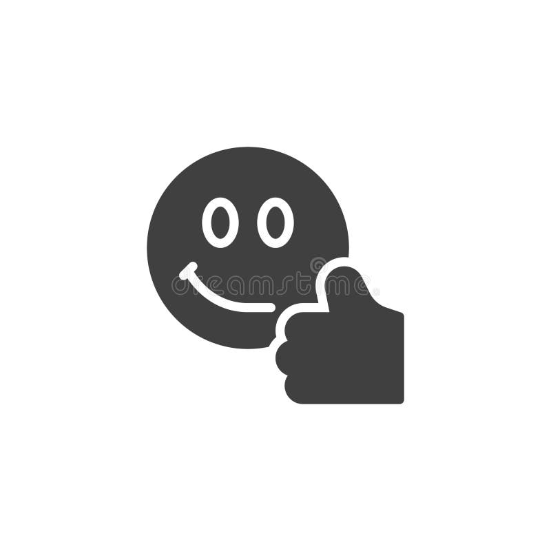 Smiley Face with a Thumbs Up Gesture Vector Icon Stock Vector ...