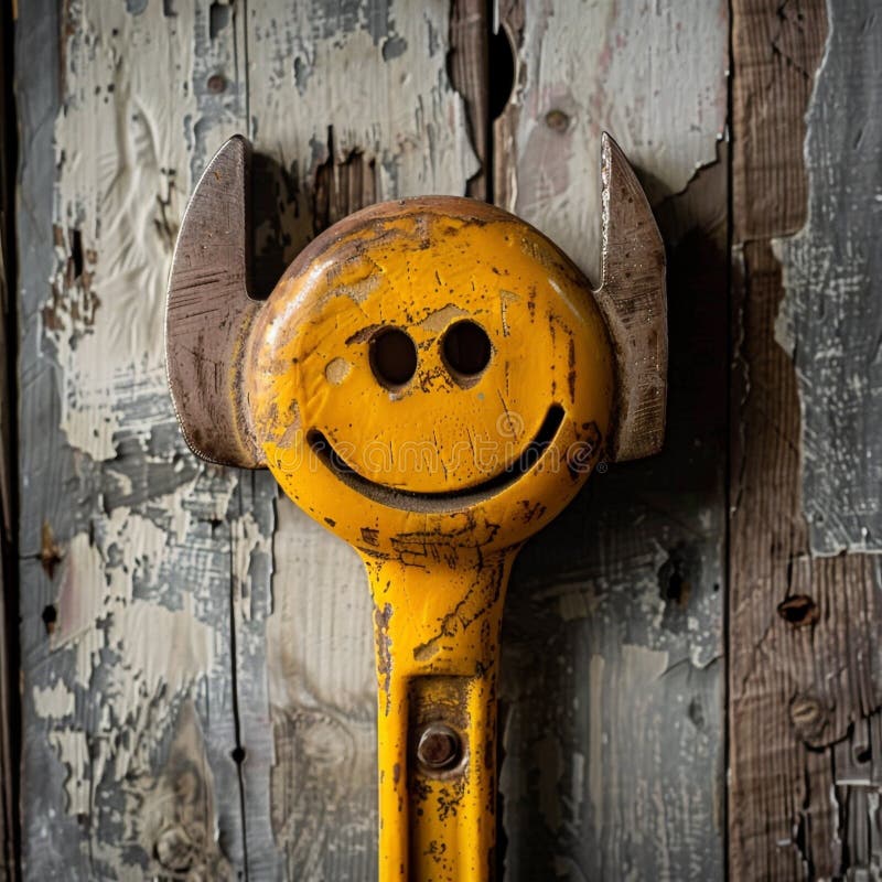 Smiley Face Tightening Bolt with Wrench Stock Illustration ...