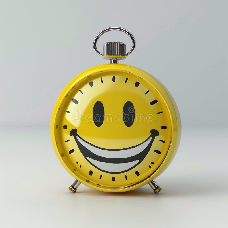 Smiley Face Timing a Race with a Stopwatch Stock Illustration ...