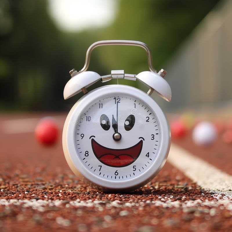 Smiley Face Timing a Race with a Stopwatch Stock Illustration ...