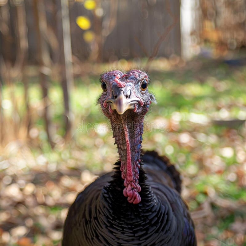 Smiley Face Turkey Strutting in Yard Stock Illustration - Illustration ...