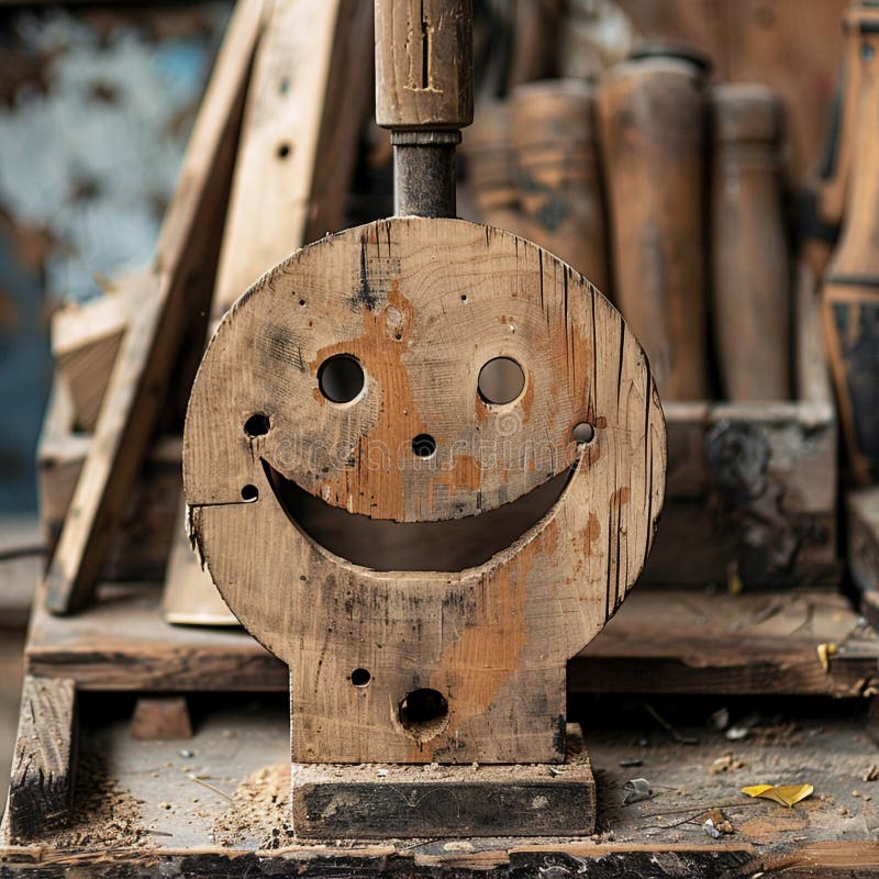 Smiley Face Using a Drill To Make Holes Stock Illustration ...