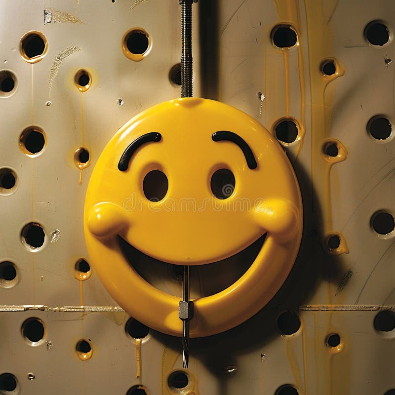 Smiley Face Using a Drill To Make Holes Stock Illustration ...