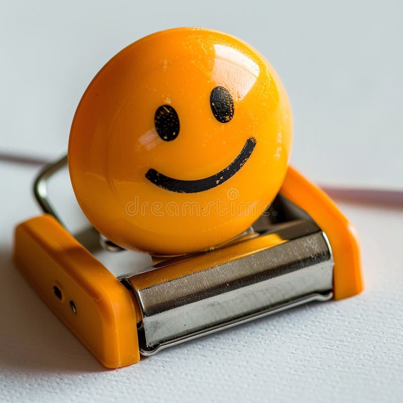 Smiley Face Using Stapler To Bind Papers Stock Illustration ...