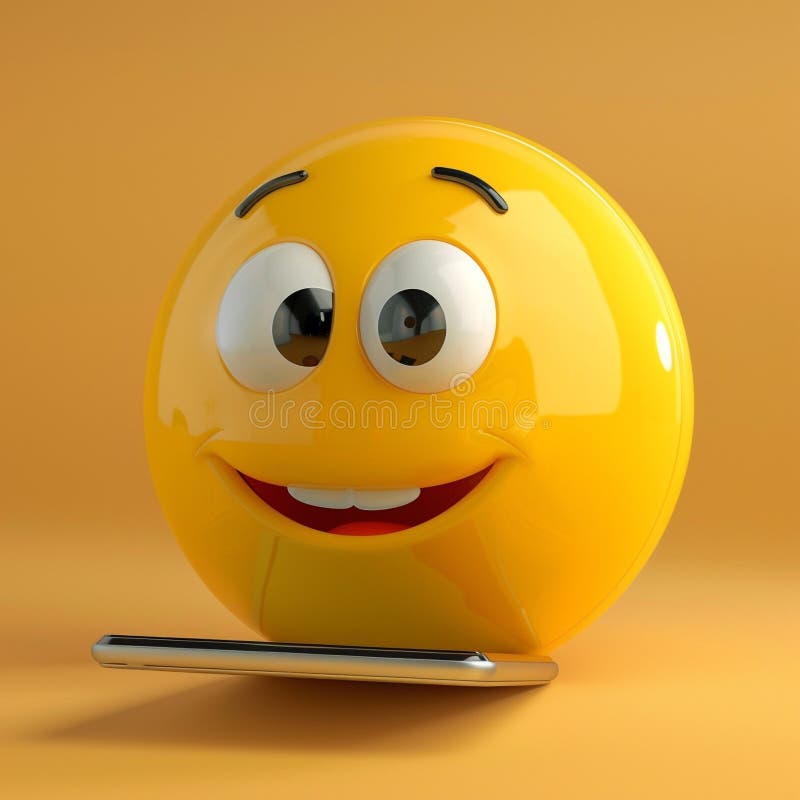 Smiley Face Using Tablet Browsing the Internet Stock Illustration ...