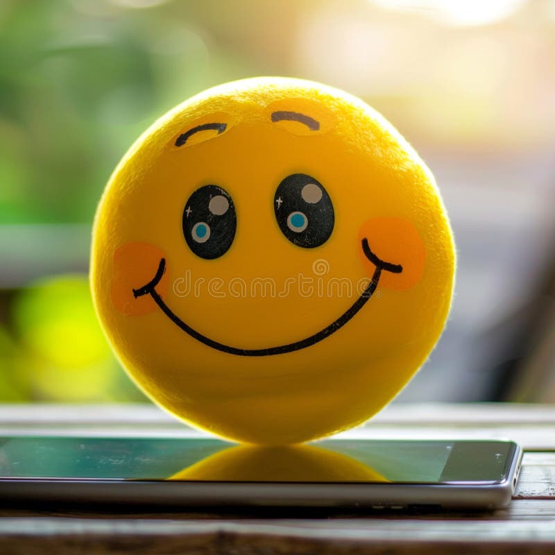 Smiley Face Using Tablet Browsing the Internet Stock Illustration ...