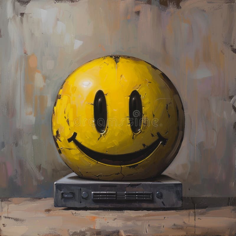 Smiley Face Watching TV Show Stock Illustration - Illustration of ...