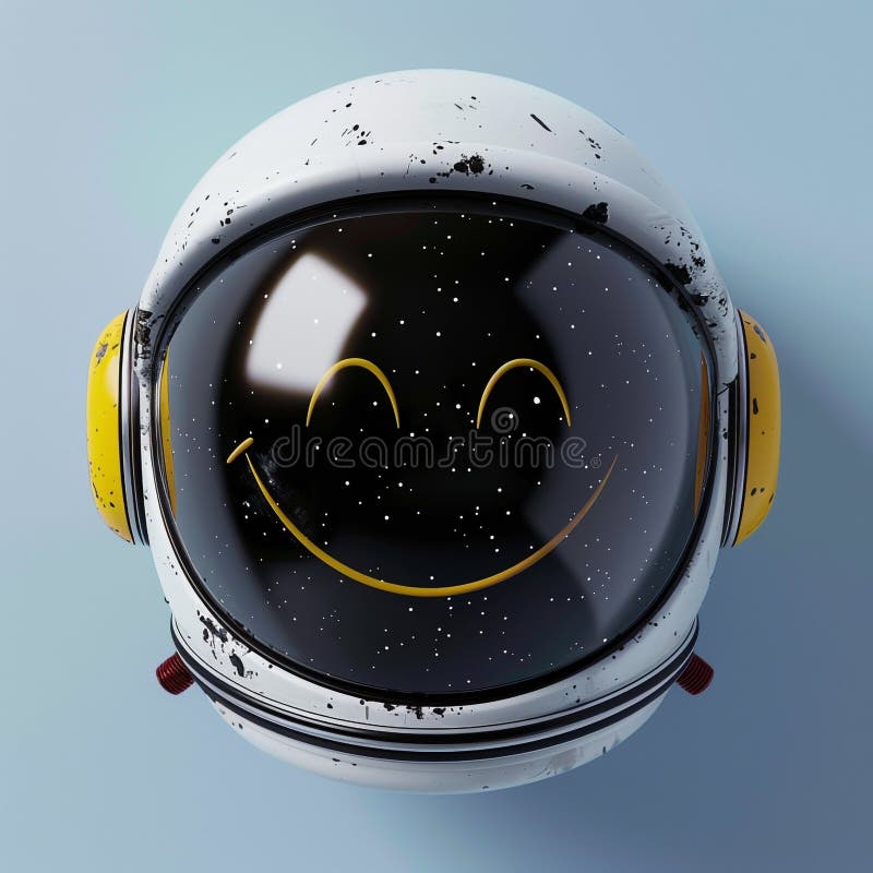 Smiley Face Wearing Astronaut Helmet Exploring New Worlds Stock ...