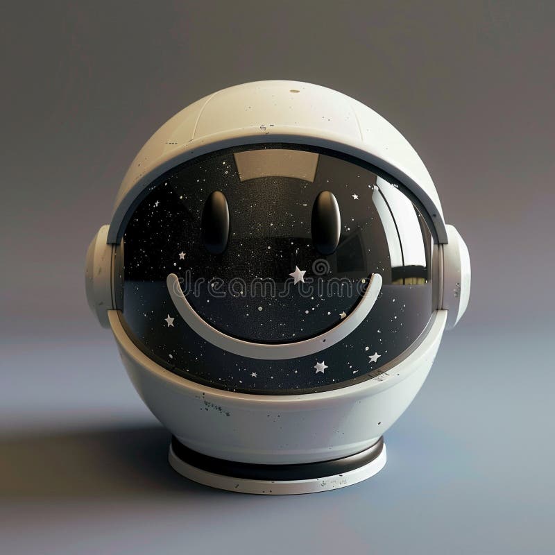 Smiley Face Wearing Astronaut Helmet Exploring New Worlds Stock ...
