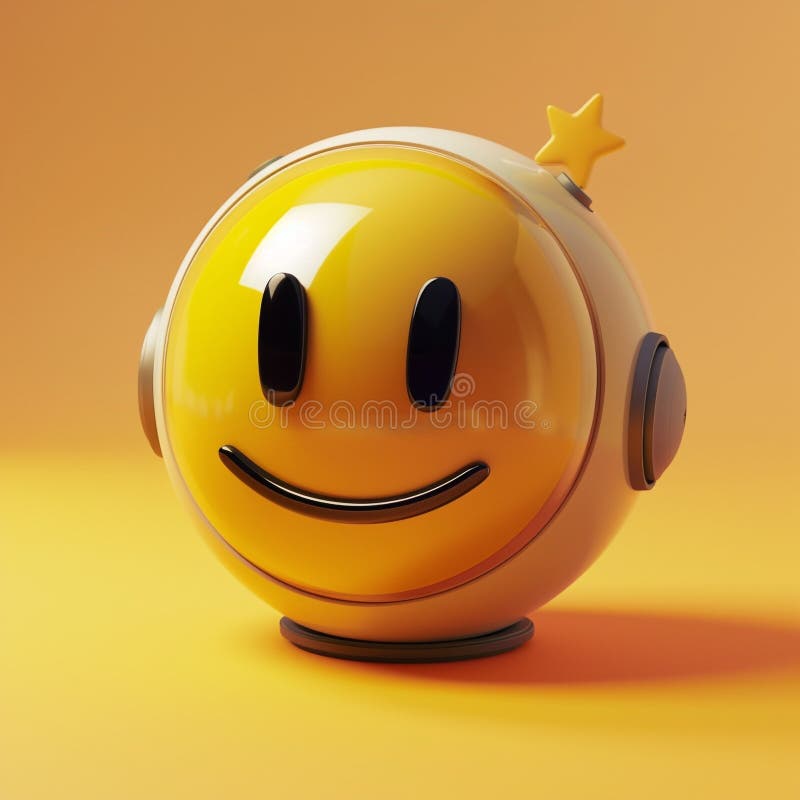 Smiley Face Wearing Astronaut Helmet Exploring New Worlds Stock ...