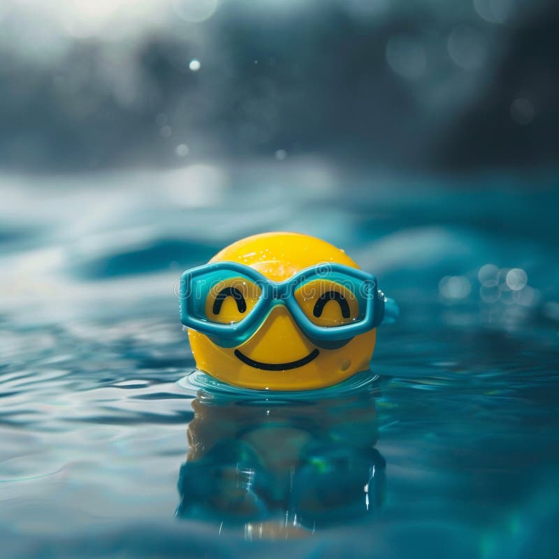 Smiley Face Wearing Diving Mask Exploring Ocean Stock Illustration ...