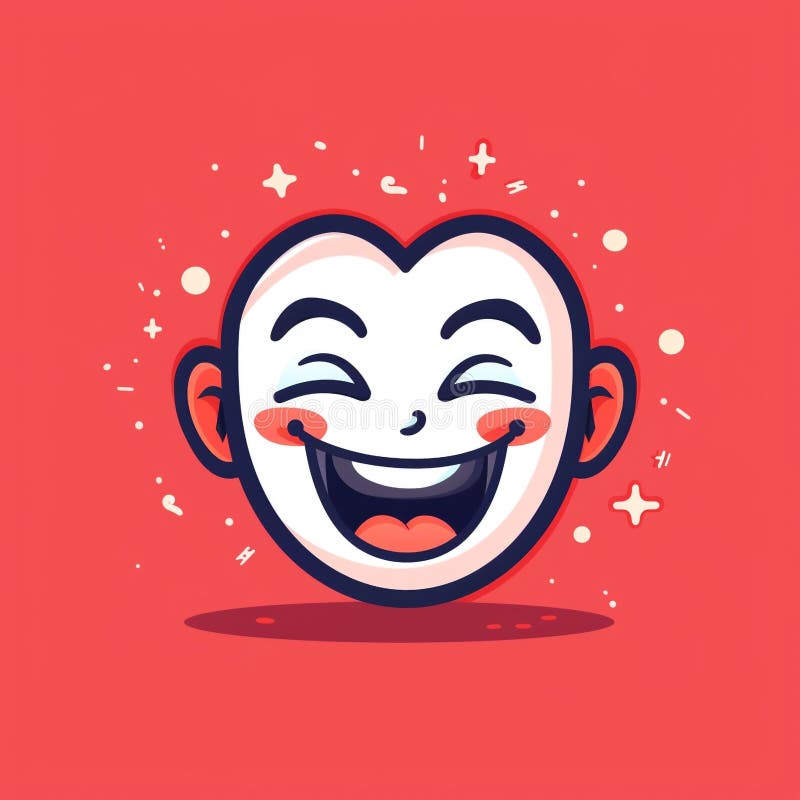 Smiley Face Wearing Theater Mask Performing on Stage Stock Illustration ...