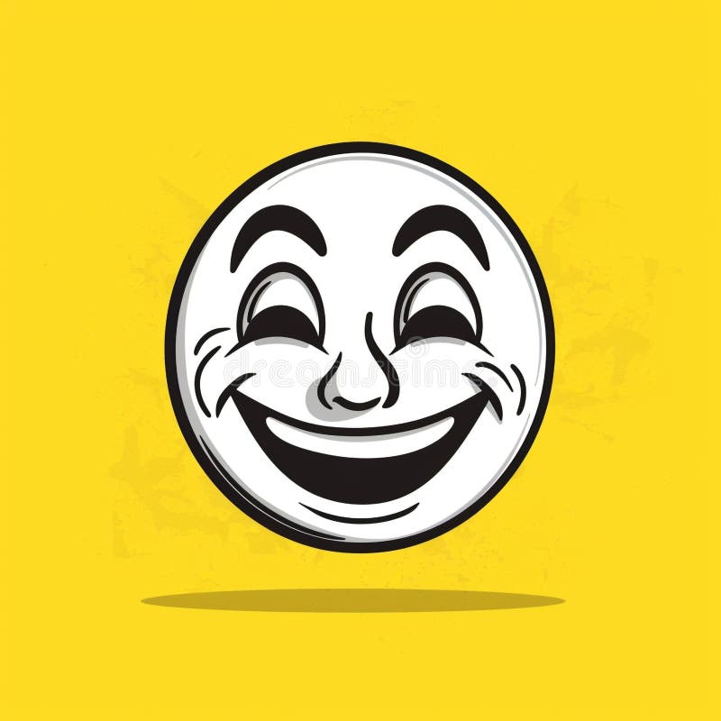 Smiley Face Wearing Theater Mask Performing on Stage Stock Illustration ...