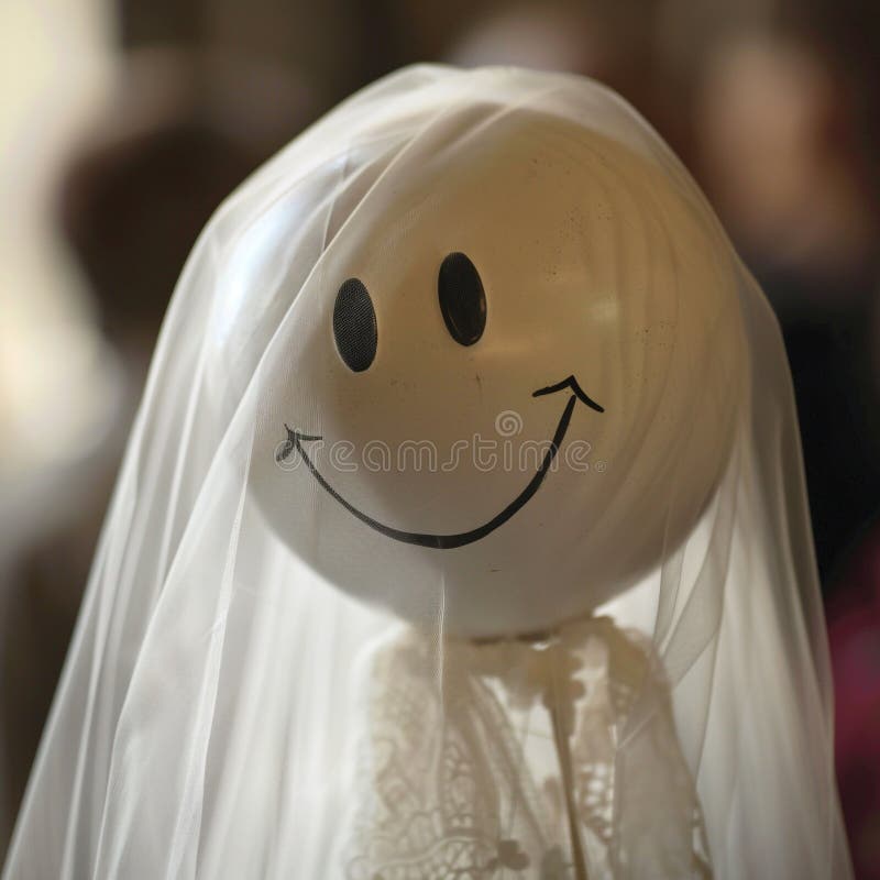 Smiley Face Wearing Wedding Veil at Wedding Ceremony Stock Illustration ...