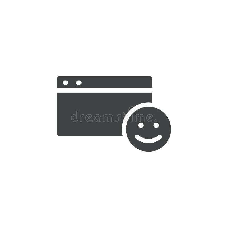 Smiley Face with a Web Page Icon Simple Vector Symbol Stock Vector ...