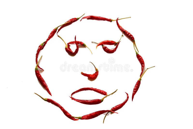 Chili smiley stock photo. Image of isolated, fiery, spicy - 10131322
