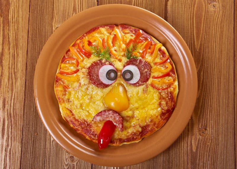 Smiley Faced Pizza stock image. Image of cutter, pizza - 33426129
