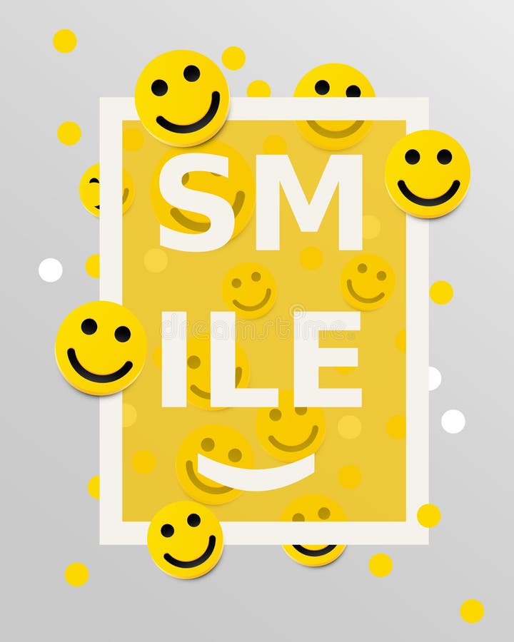 Smiley Faces Design Elements. Vector Illustration. Background with ...