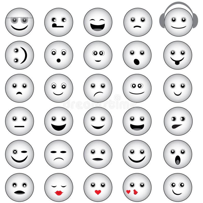 Smiley Faces Grey Design stock vector. Illustration of confused - 94336785
