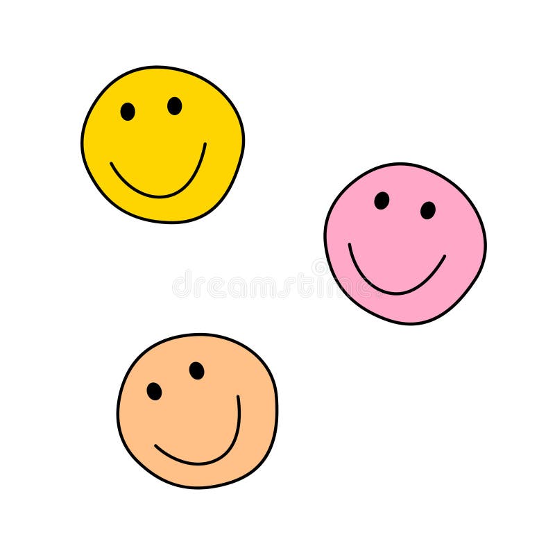 Smiley Faces Hand Draw Vector Illustration Stock Vector - Illustration ...