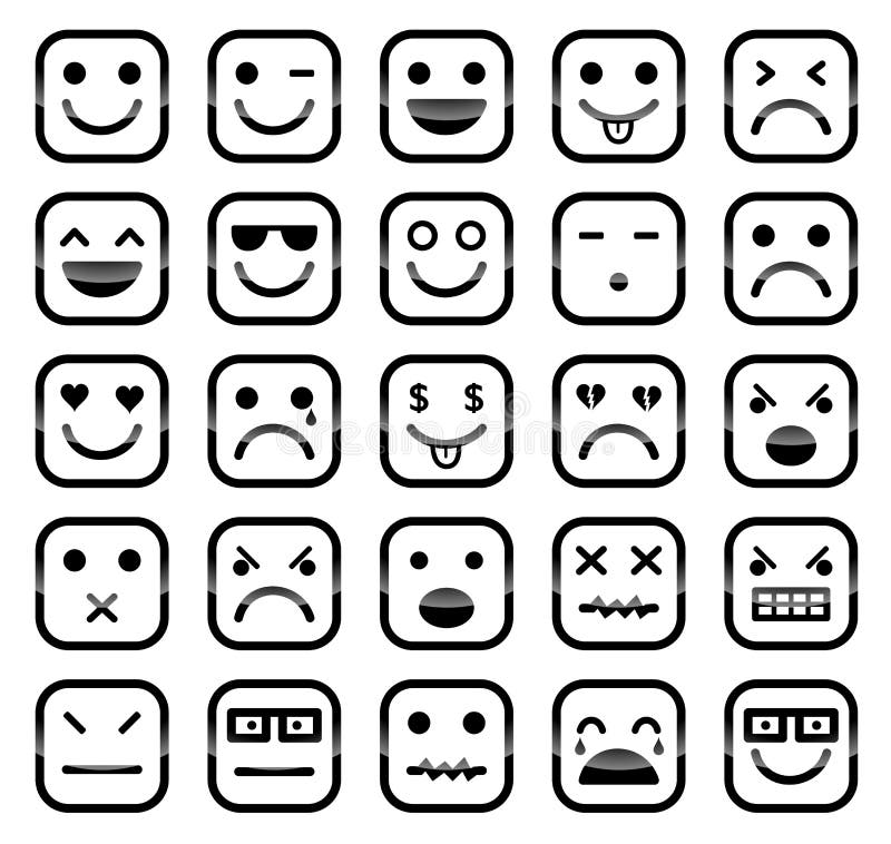 Smiley faces icons stock illustration. Illustration of character - 26215668