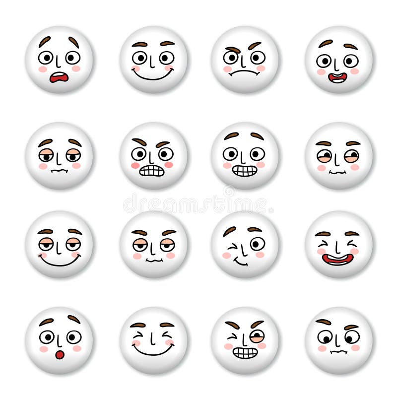 Smiley Faces Icons Set of Emotions Stock Vector - Illustration of ... Smiley Faces Icons Set of Emotions Stock Vector - Illustration of ...