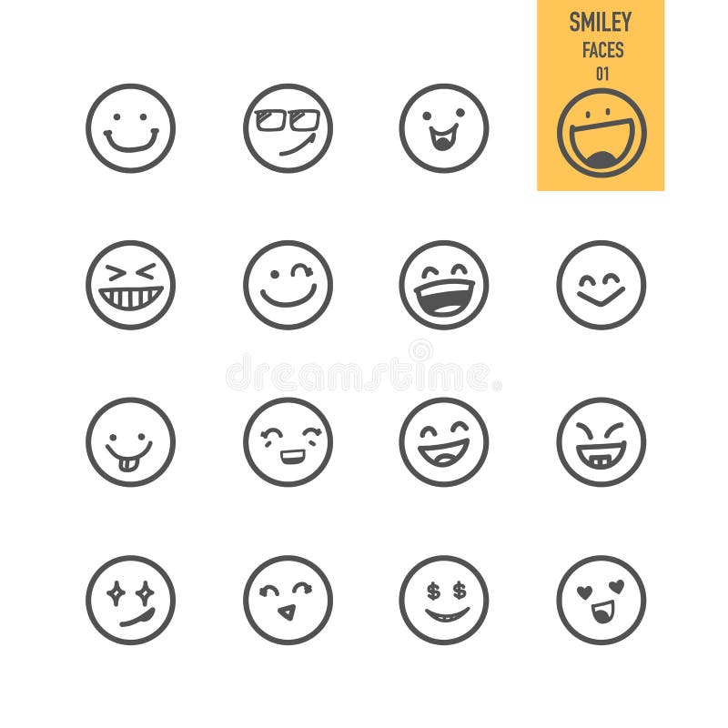 Smiley faces icons set. stock vector. Illustration of face - 52867421