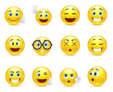 Smiley Faces Images Expressing Different Emotions Stock Illustration ...