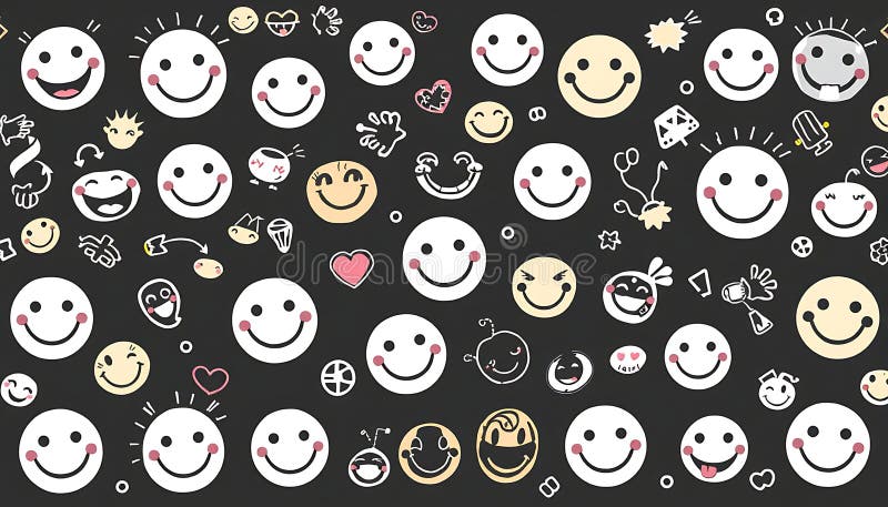 Smiley Faces Pattern, Fun and Playful Background, Stock Photo ...