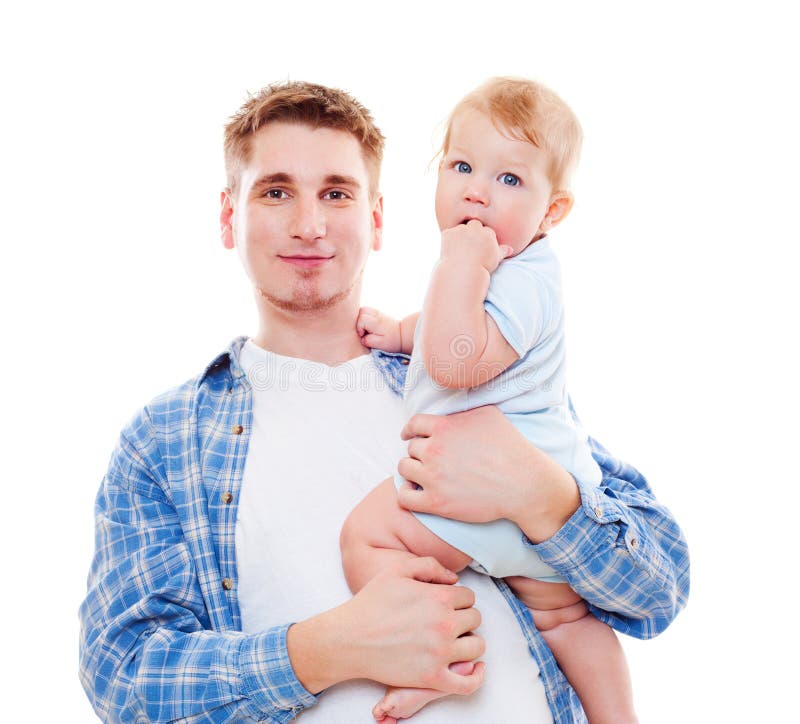 Smiley father and baby stock photo. Image of portrait - 23502084