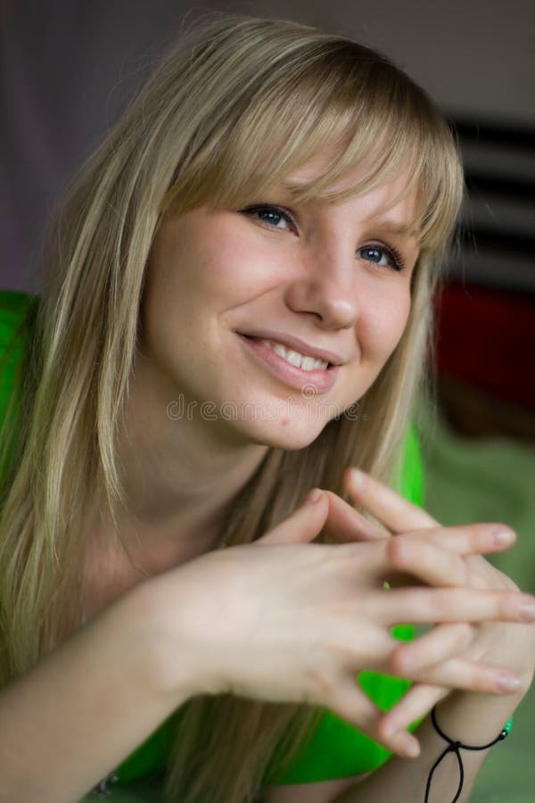 Smiley girl stock image. Image of naive, portrait, copy - 10591637
