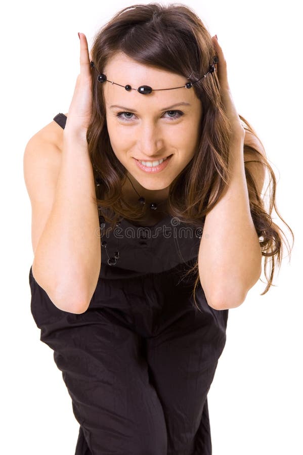 Smiley girl with beads stock image. Image of smiling, adornment - 5170795